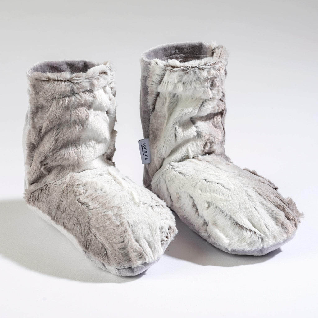 Rejuvenate with Lavender Spa Booties in Platinum Angora